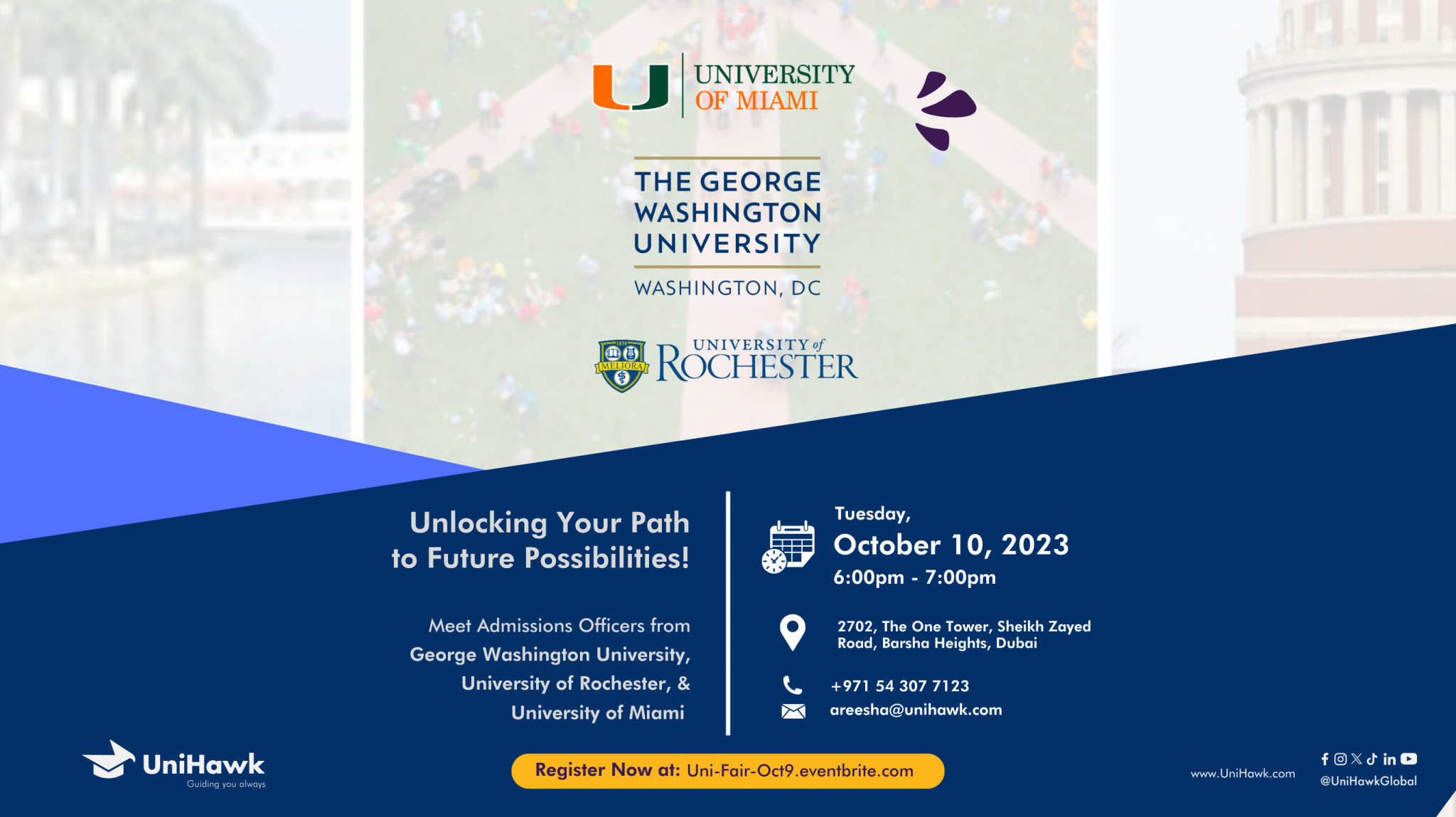 University of Miami, George Washington & Rochester in Dubai - UniHawk ...